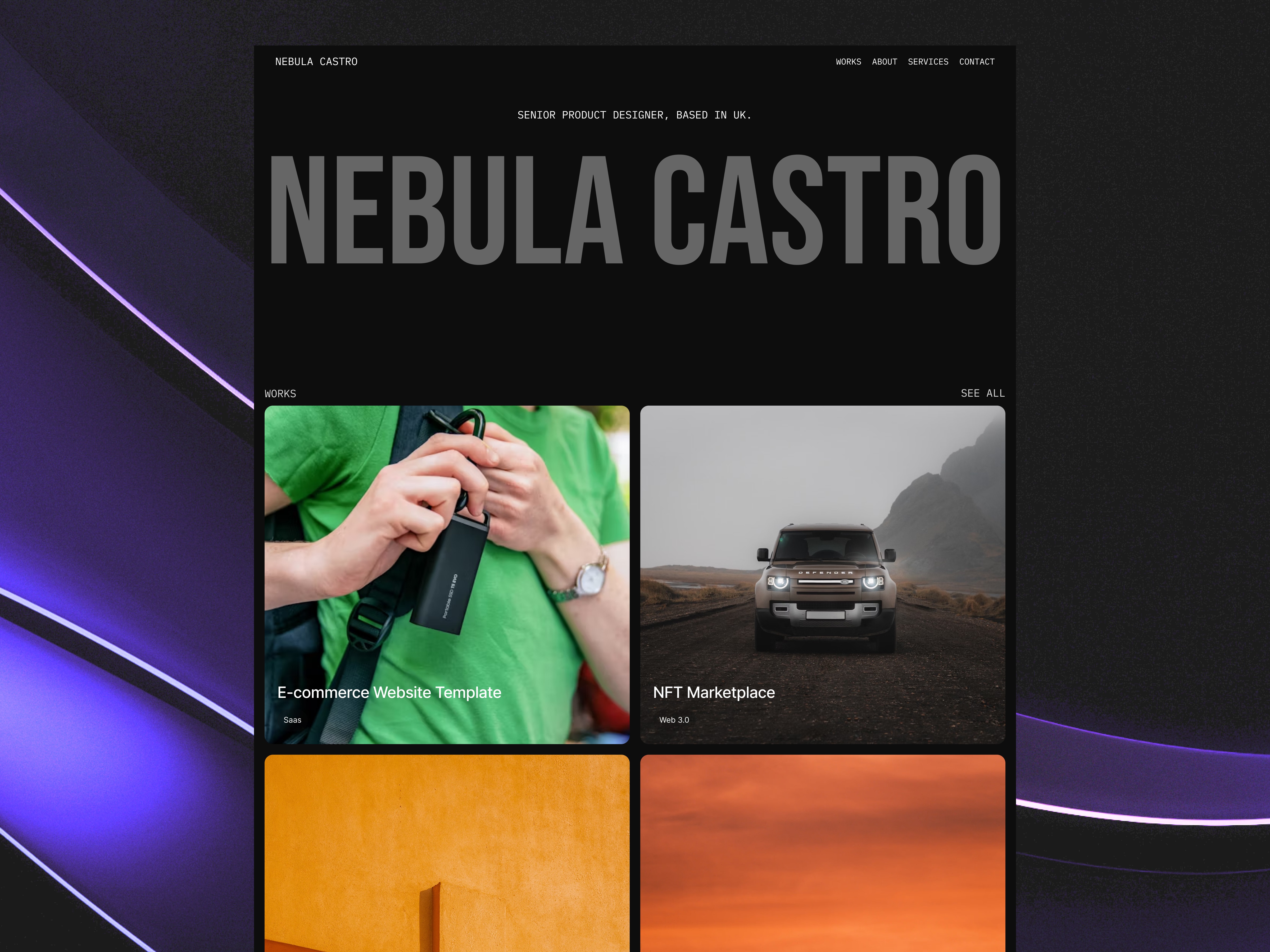 Nebular: Free Personal Website Template by Ozenua Oluwatobi — Framer Marketplace